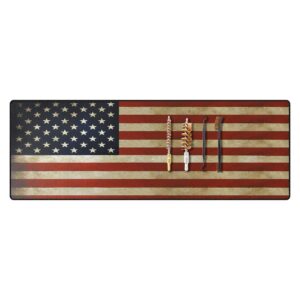 Gun Cleaning Mat Rifle Large 37" x 15.8" of American Flag - Non Slip Backed Waterproof and Oil Resistant with Stitched Edges（ 37" x 15.8"）