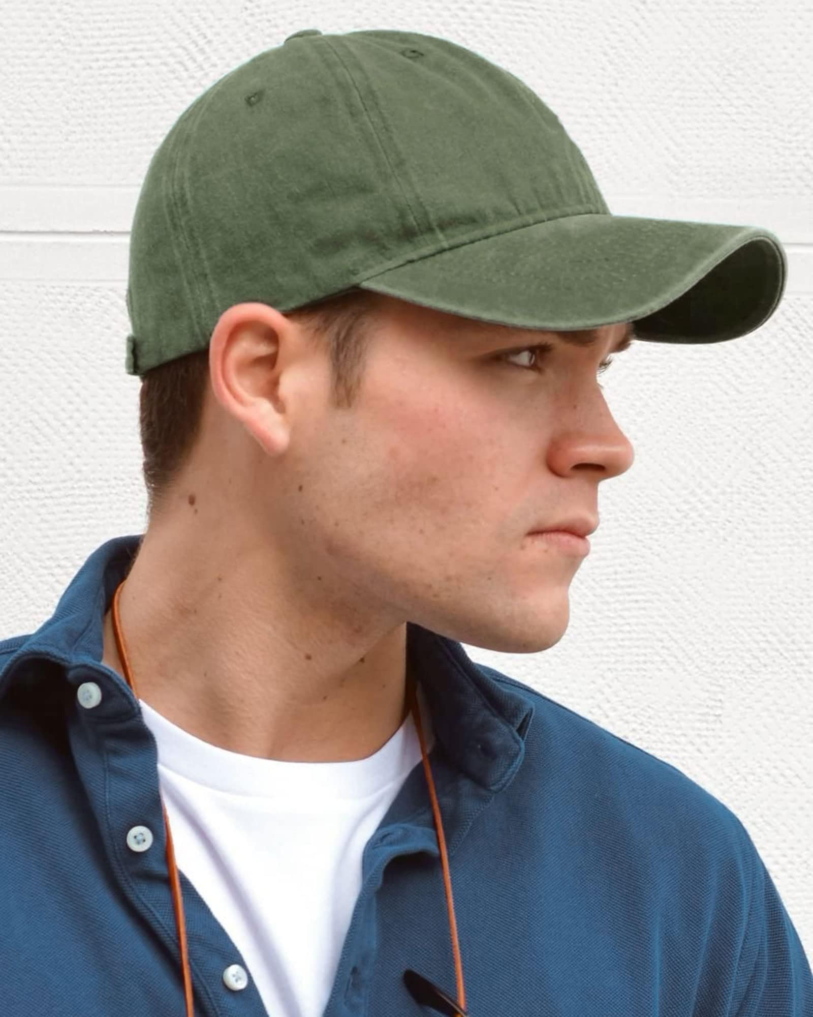 FURTALK Men and Women Vintage Washed Distressed Cotton Baseball Cap Plain Blank Adjustable Classic Baseball Hat Cap Green