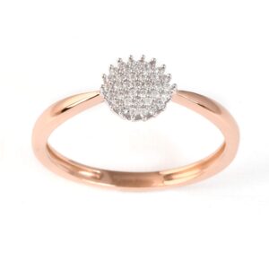 dzon 10k rose gold 1/10ct tdw round diamond composite promise ring for her (i-j,i2)