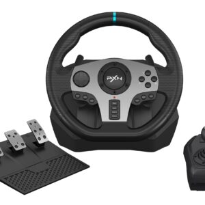 PXN V9 Gaming Steering Wheel With Pedals and Shifter 270/900° Dual-Motor Feedback Driving gaming Racing Wheel for PC,PS4,PS3,Xbox One, Xbox Series X/S,N-Switch