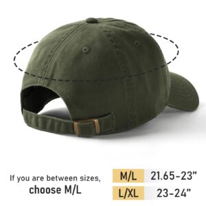 FURTALK Men and Women Vintage Washed Distressed Cotton Baseball Cap Plain Blank Adjustable Classic Baseball Hat Cap Green