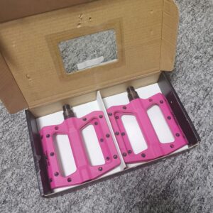 catazer Mountain Bike Pedals MTB Pedals BMX Pedals Nylon Fiber Non-Slip Bicycle Pedals Clycling Pedals (Pink)