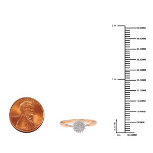 DZON 10k Rose Gold 1/10CT TDW Round Diamond Composite Promise Ring for Her (I-J,I2)