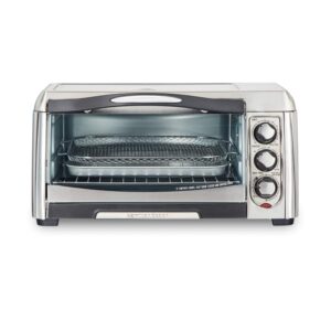 hamilton beach 31323 sure-crisp air fry fryer toaster oven, 6 slice capacity, stainless steel (renewed)