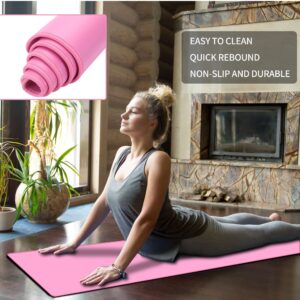 Yoga Mat Set for Beginners,Yoga Mat with Carrying Strap,Yoga Blocks 2 Pack with Yoga Strap,Yoga Ball,Ankle Puller,11-Piece Yoga Kits and Sets for Beginners,Yoga Starter Kit for Women Men (Pink)