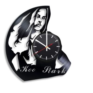 brostore decor clock compatible with koo stark vinyl wall clock, clock with the image of the celebrity, wall clocks for different types of rooms and premises, art, gift for any occasion