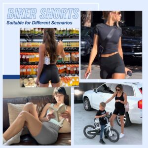 3 Pack High Waisted Biker Shorts for Women – 3"/ 5"/ 8" Black Workout Yoga Compression Novelty Shorts for Running