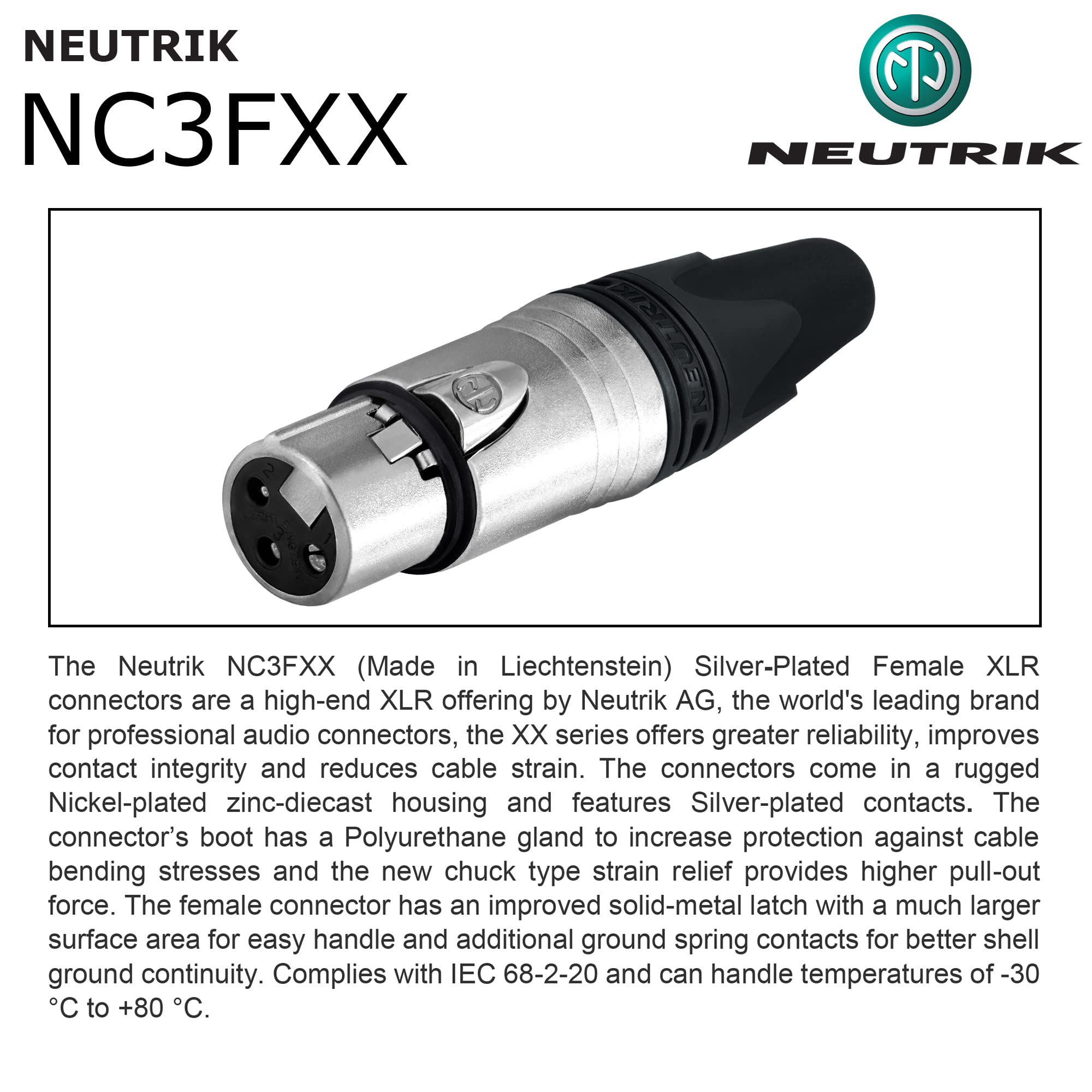 WORLDS BEST CABLES 2 Units - 4 Foot – Quad Balanced Microphone Cable CUSTOM MADE using Canare L-4E6S wire and Neutrik Silver NC3MXX Male & NC3FXX Female XLR Plugs