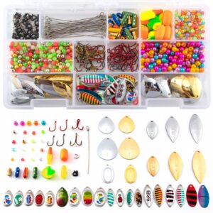 dr.fish 1410 pieces spinner making kit with tackle box walleye rig lure making supplies spinner blades lure bodies rig floats spinnerbait shafts freshwater bass fishing materials