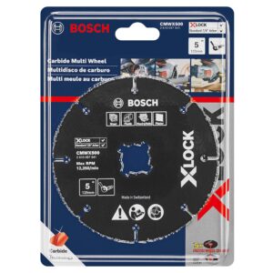 BOSCH CMWX500 5 In. X-LOCK Carbide Multi-Wheel Compatible with 7/8 In. Arbor for Applications in Cutting Wood, Wood with Nails, Plastic, Plaster