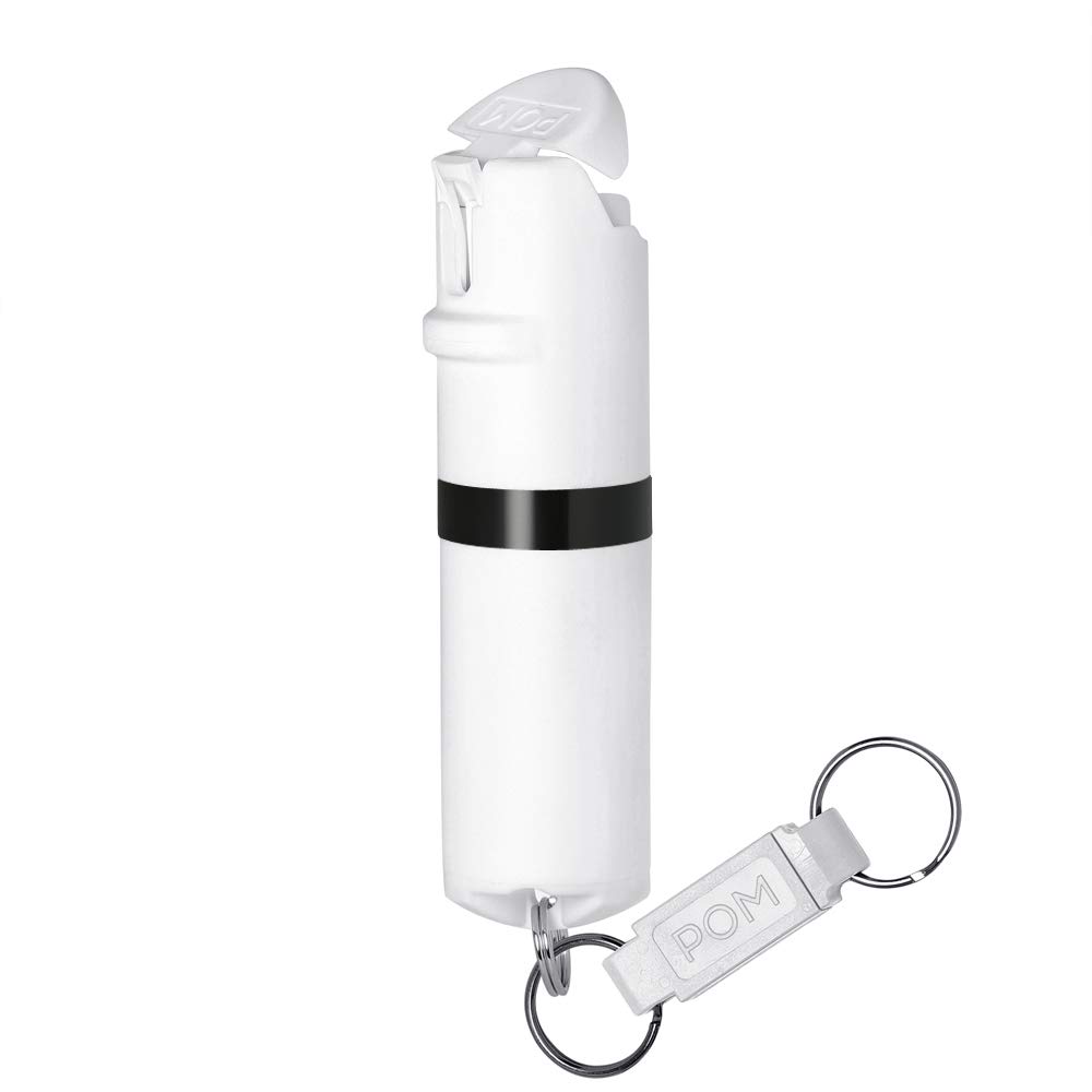 POM Pepper Spray Flip Top Keychain - Maximum Strength OC Spray Self Defenes - 25 Bursts, 10ft Range - Accurate Stream Pattern