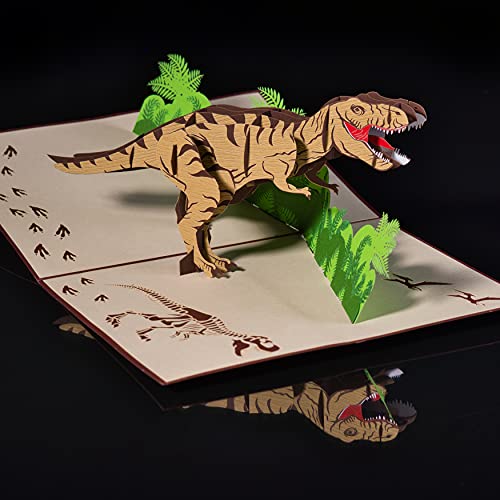 T Rex Dinosaur Birthday Card by Devine Popup Cards | 3D Cards Pop Up Birthday Cards Kids Dad Husband | Pop Up Greeting Cards | Funny 3D Card | Love Father Boy Son