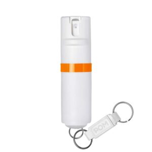 POM Pepper Spray Flip Top Keychain - Maximum Strength OC Spray Self Defenes - 25 Bursts, 10ft Range - Accurate Stream Pattern