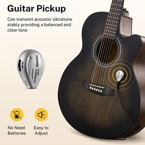 Donner Acoustic Guitar for Beginner Adult 40 Inch Cutaway Acustica Guitarra Bundle Kit with Pickup Online Lesson Bag Tuner Capo Strap Mini Jumbo Travel Teen Right Hand Black Brown DAJ-110CD