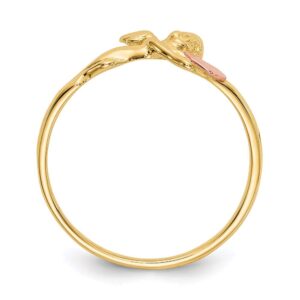 14K Two-tone Angel & Satin Heart Ring QK3891