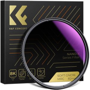 k&f concept 77mm soft gnd8 (3 stop) lens filter soft graduated neutral density filter with 28 multi-layer coatings for camera lens (nano-x series)