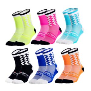 guaziv cycling socks for men & women，colorful compression hiking socks running socks for travelling, walking, climbing