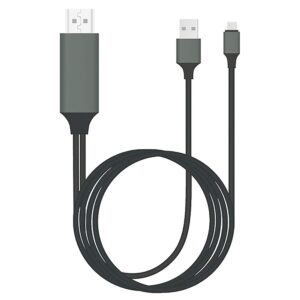 tek styz powered usb-c 4k hdmi cable compatible with motorola one action plus usb charging at max 2160p@60hz, 6ft/2m cable [gray, thunderbolt 3]