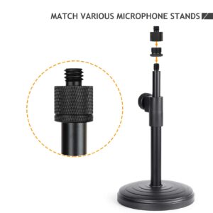 Frgyee Mic Stand Adapter 5/8 Female to 3/8 Male and 3/8 Female to 5/8 Male Screw Adapter Thread for Microphone Stand Mount to Camera Tripod Adapter 4 Pack