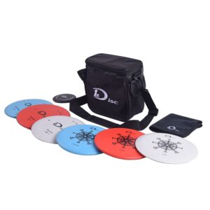 disc golf starter set-2 pcs putter, 2 pcs mid-range, 2 pcs driver, 1 mini disc，1 towel with bag