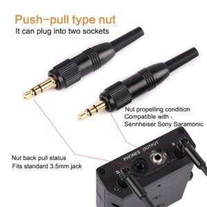 CANFON 3.5mm (1/8 Inch) TRS Male Screw Lock Stereo DIY Connector Audio Adapter Compatible with Sennheiser Sony Saramoinc BOYA Comica Lavalier Microphone(4mm)