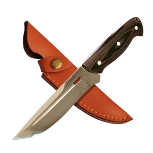 bushcraft knife with sheath, 9.4" fixed blade knife with 440c hardened stainless steel full tang survival knife for outdoor & camping by kratos - zsf1