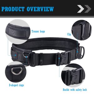 VisionKids Multi-Function Utility Belt Camera Waist Belt Adjustable 8XD-Rings for Hanging Tripod, Flashlight, Water Bottle or Photography Accessories Fit for Outdoor Photographer Universal Pack Strap