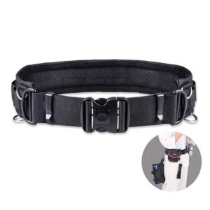 visionkids multi-function utility belt camera waist belt adjustable 8xd-rings for hanging tripod, flashlight, water bottle or photography accessories fit for outdoor photographer universal pack strap