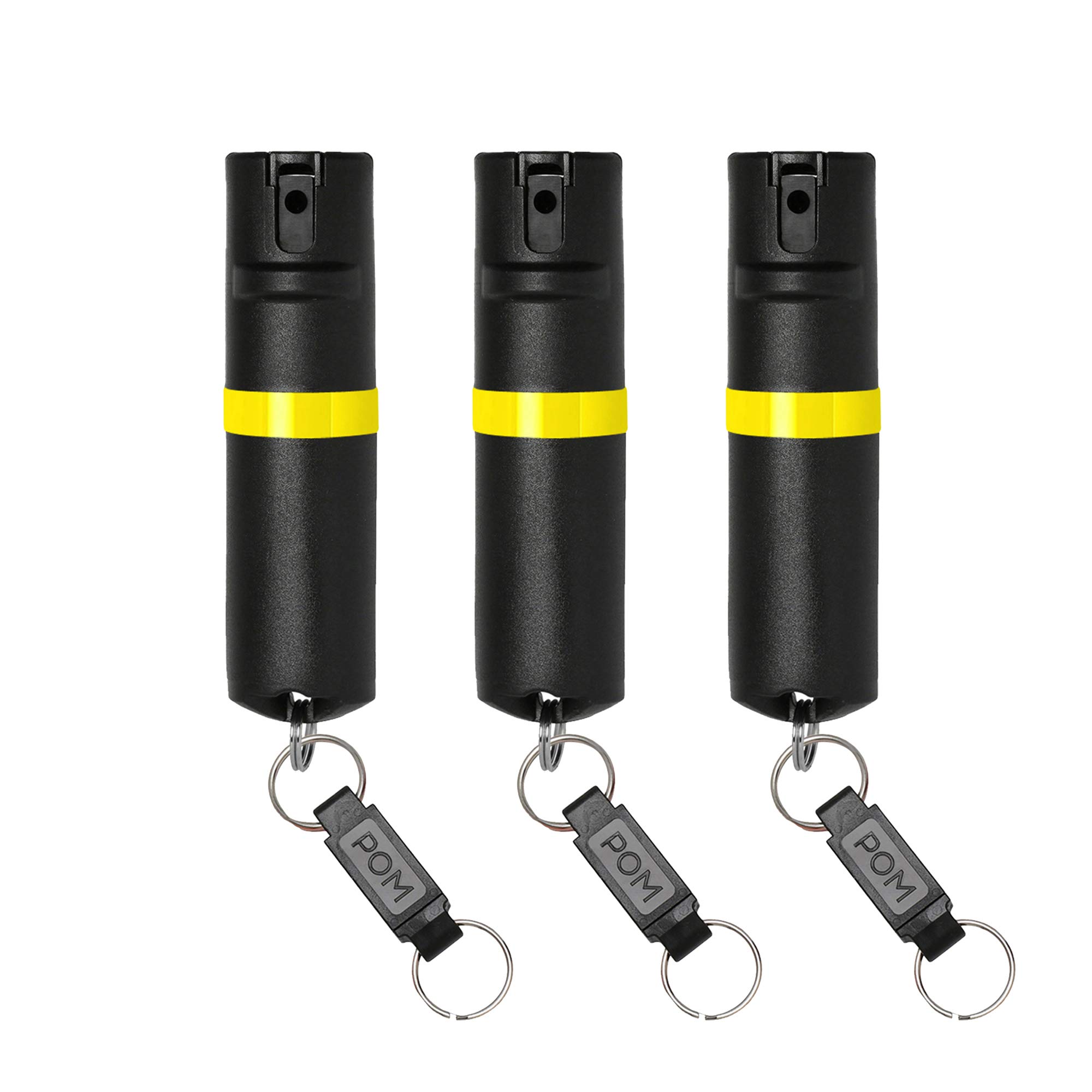 POM Pepper Spray Flip Top Keychain - Maximum Strength OC Spray Self Defenes - 25 Bursts, 10ft Range - Accurate Stream Pattern