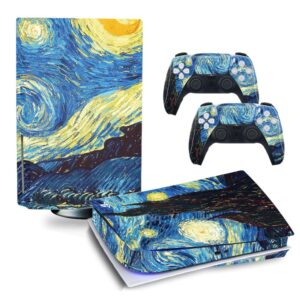 gilgames stickers skin cover for playstation 5, vinyl protector wrap full set protective decals faceplate cover kit console and controller (disk edition)