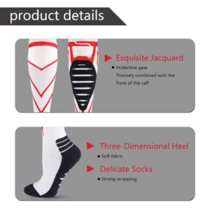 YiG Compression Socks 20-30mmHg for Women & Men, Best for Sports, Sports, Nursing, Cycling, Fitness (White and Black)