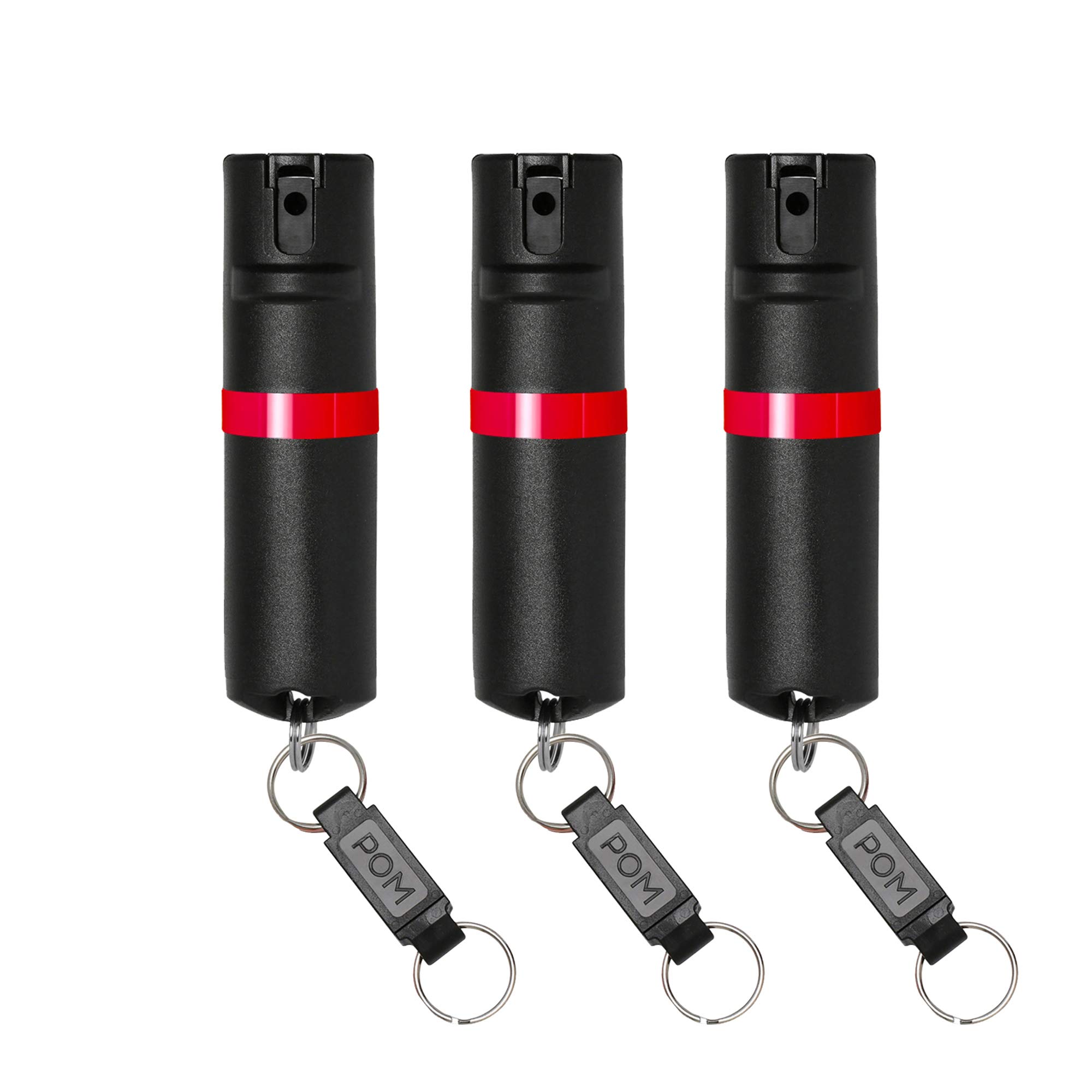 POM Pepper Spray Flip Top Keychain - Maximum Strength OC Spray Self Defenes - 25 Bursts, 10ft Range - Accurate Stream Pattern