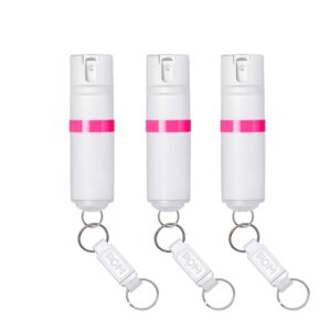 pom pepper spray flip top keychain - maximum strength oc spray self defenes - 25 bursts, 10ft range - accurate stream pattern