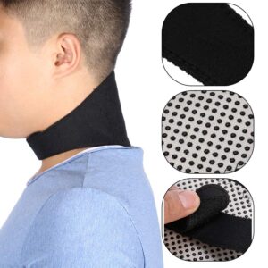 Neck Brace Support, Soft Cotton Neck Collar Heated Brace Wrap Strap for Daily Work Air, Car Travel