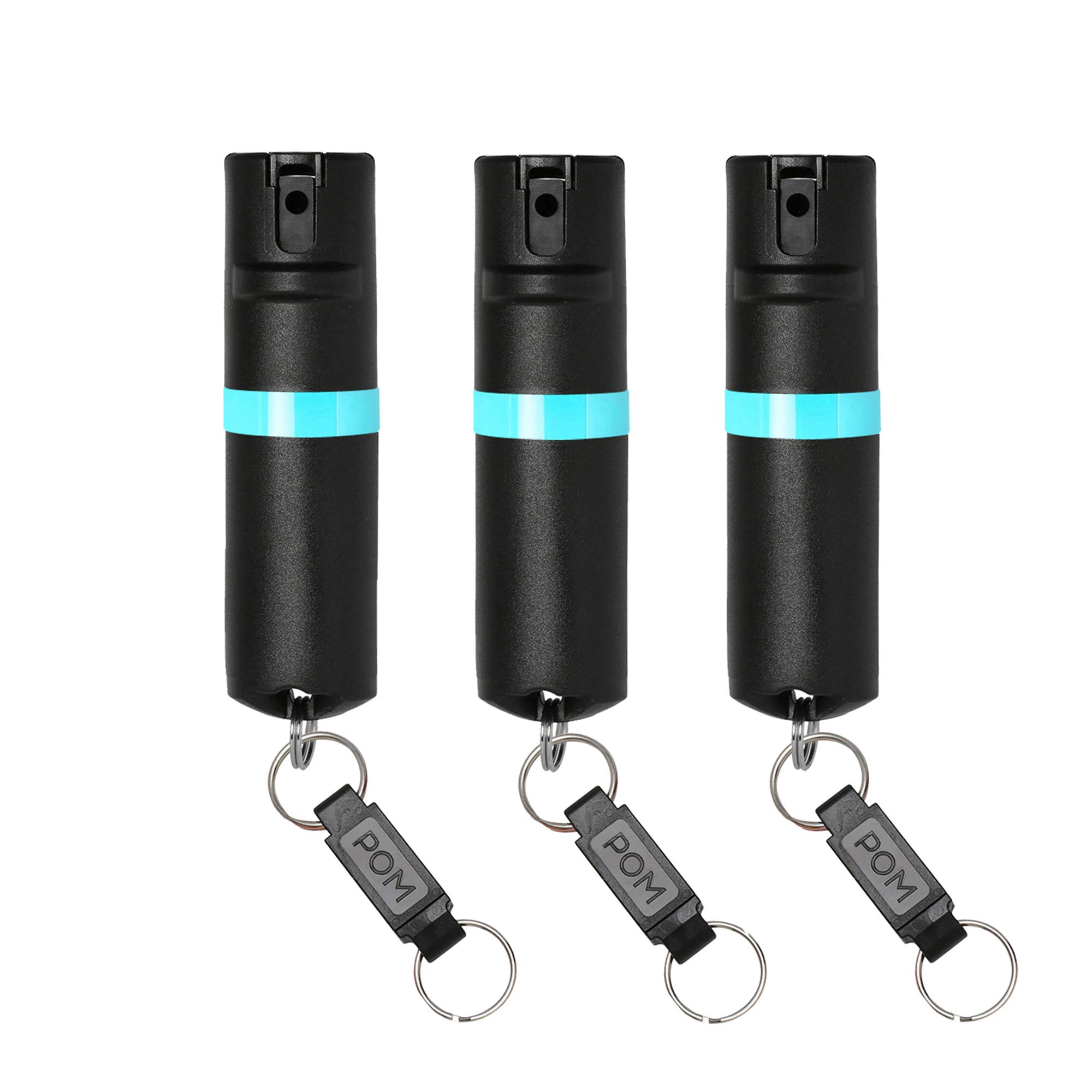 POM Pepper Spray Flip Top Keychain - Maximum Strength OC Spray Self Defenes - 25 Bursts, 10ft Range - Accurate Stream Pattern