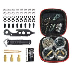 fox smiling 145 pieces dart tool kit with steel rubber o ring, stone sharpener dart repair accessories set flight protector and weight add a grams,small packaging easy carrying (145 pieces)