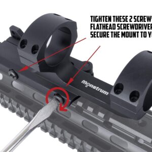 Monstrum 3-9x32 AO Rifle Scope with Illuminated Range Finder Reticle and Parallax Adjustment | ZR252 Quick Release Scope Mount | Bundle