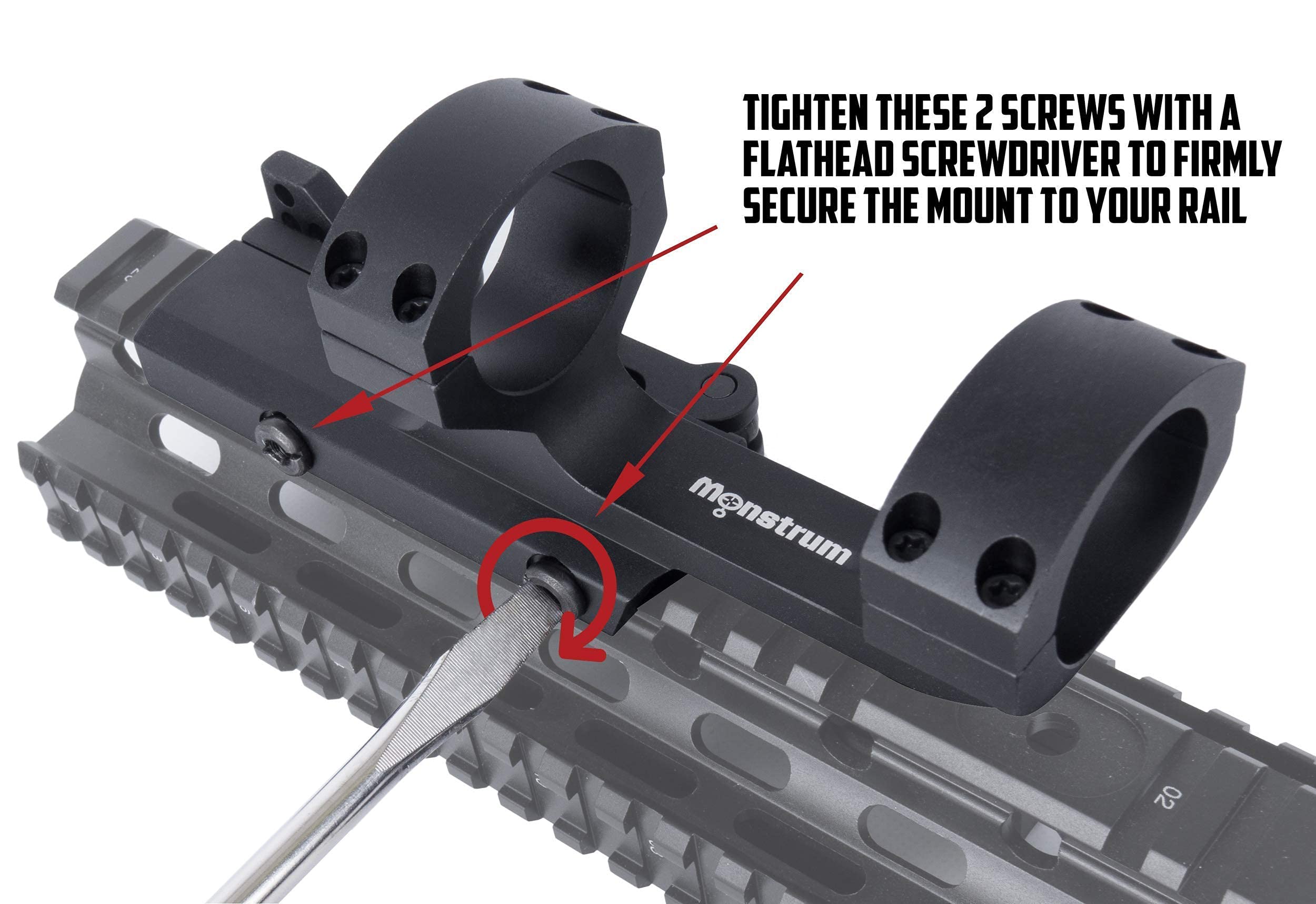 Monstrum 3-9x32 AO Rifle Scope with Illuminated Range Finder Reticle and Parallax Adjustment | ZR252 Quick Release Scope Mount | Bundle