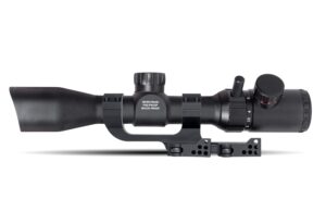 monstrum 3-9x32 rifle scope with rangefinder reticle and medium profile scope rings | zr252 quick release scope mount | bundle