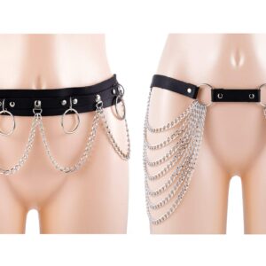 YOVORO 2PCS Punk Waist Belly Chain Belt for Women Leather Layered Body Chain Dance Pary Body Accessories Jewelry