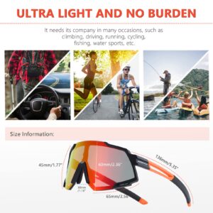 SAVADECK Polarized Cycling Sunglasses with 5 Interchangeable Lenses, Mens Womens Running Baseball Golf Driving Glasses