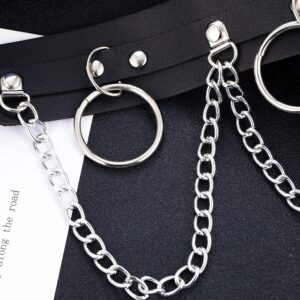 YOVORO 2PCS Punk Waist Belly Chain Belt for Women Leather Layered Body Chain Dance Pary Body Accessories Jewelry