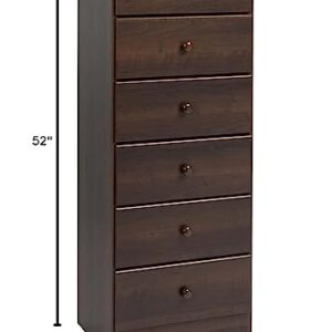 Prepac Astrid 6 Drawer Tall Chest, Espresso & Fremont 5 Drawer Chest, Espresso Brown