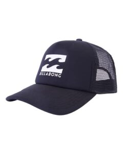 billabong men's classic trucker hat, black white, one size