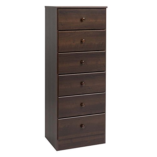 Prepac Astrid 6 Drawer Tall Chest, Espresso & Fremont 5 Drawer Chest, Espresso Brown