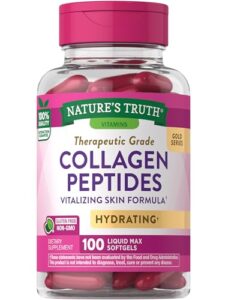 nature's truth collagen beauty supplement | 100 liquid max softgels | non-gmo & gluten free pills | hydrating formula