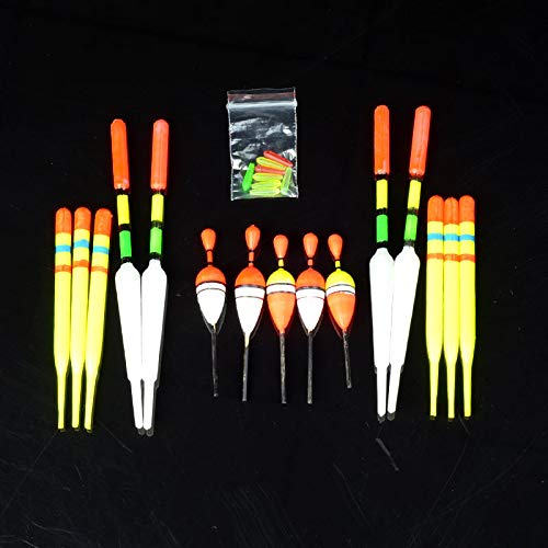 15PCs Fishing Floats Bobbers Slip Drift Tube Slide Slip Oval Sticks with Rubbers Assorted Sizes, Fishing Gears for Bass Trout Salmon Attractants Frogs, Fishing Accessories, Gifts for Men Fisherman