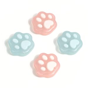 geekshare soft silicone cat paw thumb grip caps, compatible with nintendo switch/oled/switch lite - 4pcs (glitter)