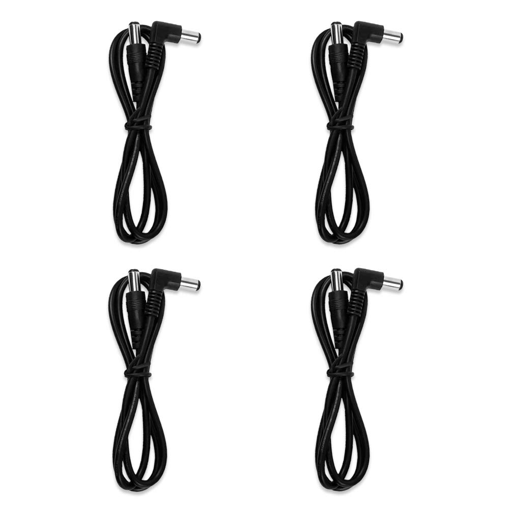 pigtone Guitar Pedal Power DC 5.5X2.1 Cable, Male to Male, 60 CM Effect Power Supply Cord (4 Pack)