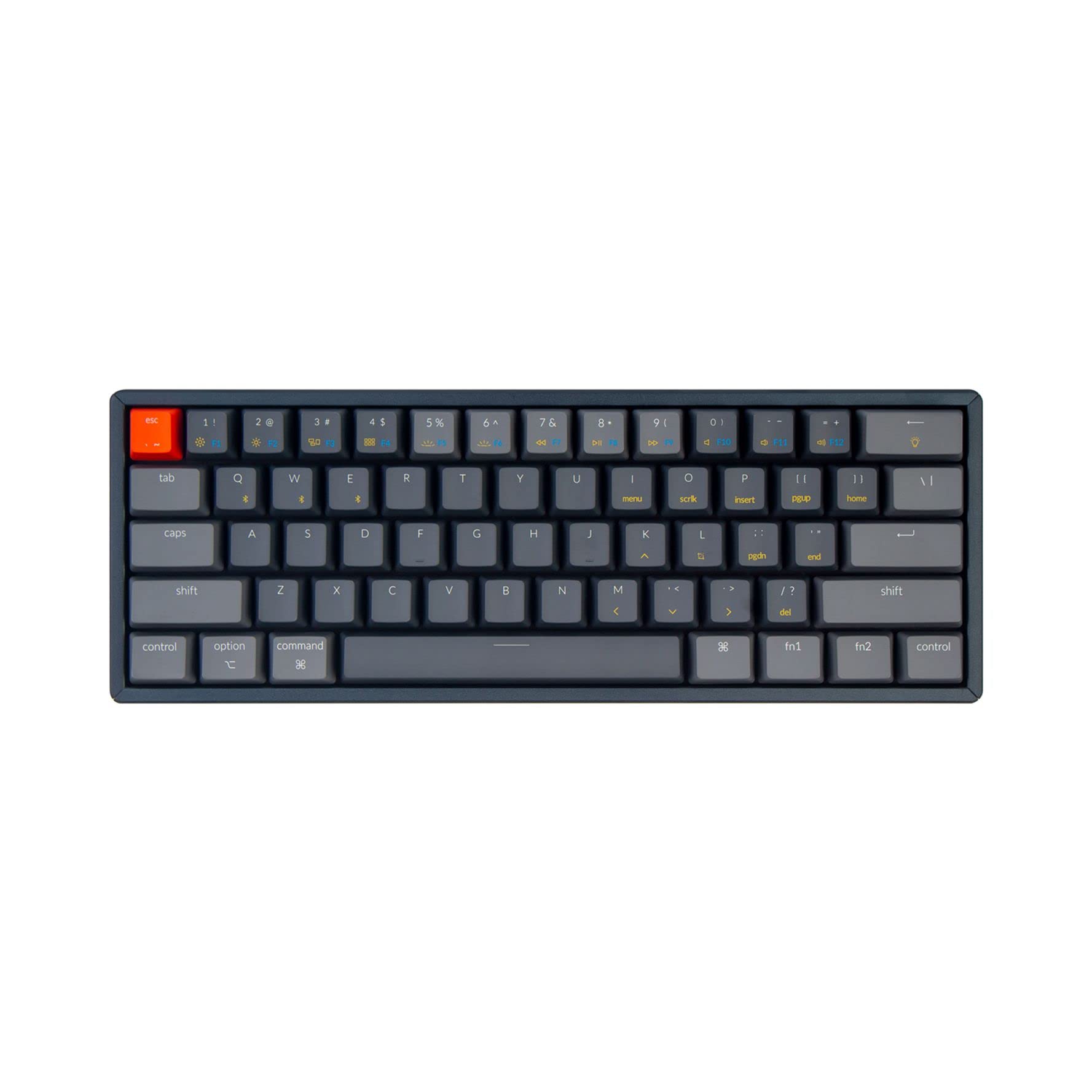 Keychron K12 60% Layout Bluetooth Wireless/Wired Hot-swappable Mechanical Keyboard with Optical Banana Switch, Compact 61 Keys RGB Backlit Keyboard Aluminum Frame Compatible with Mac Windows